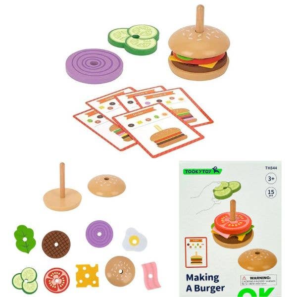 Toddler Wooden Making A Burger Set – Bellum&Rogue