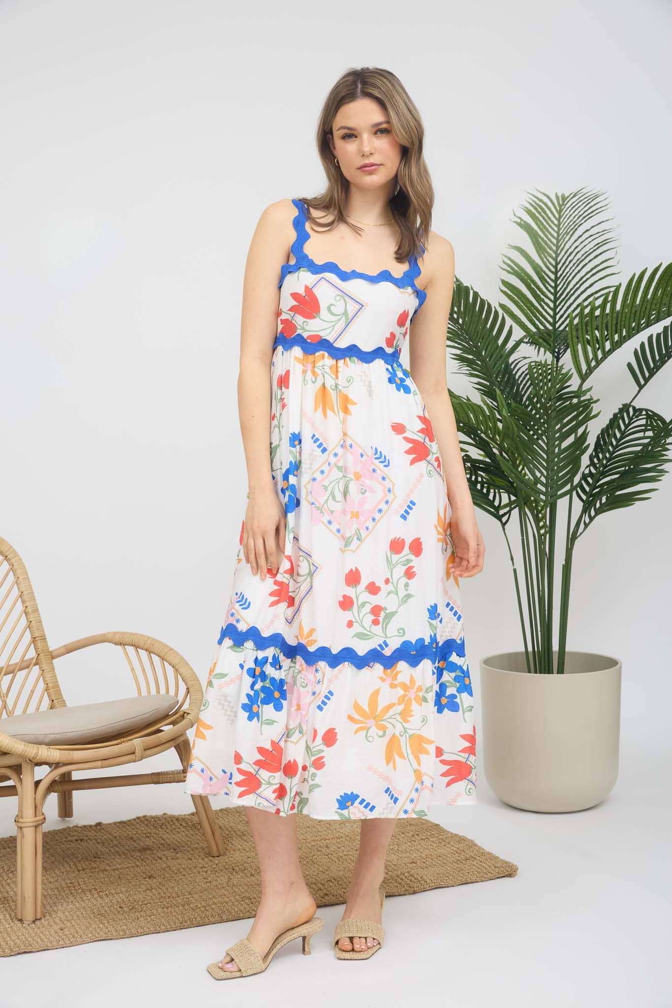 Juneberry Floral Rick Rack Dress – Bellum&Rogue
